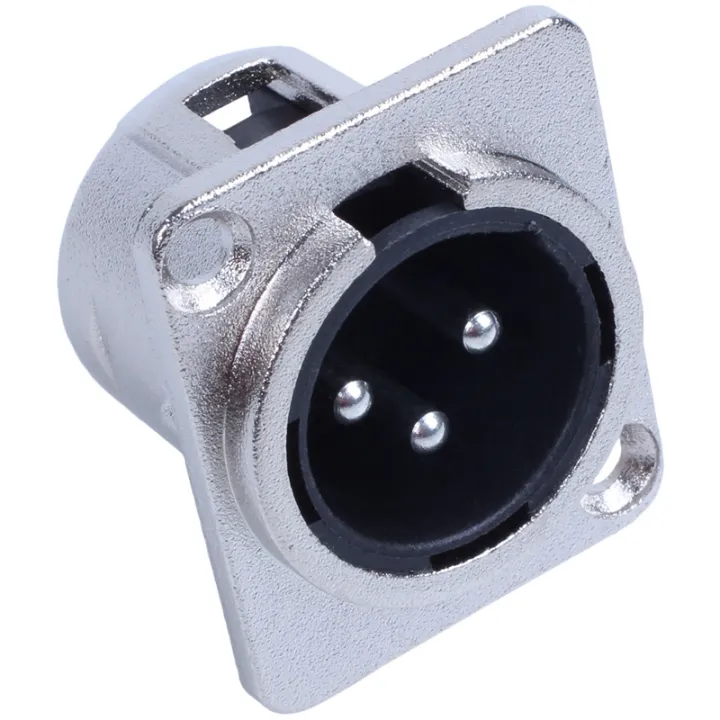 XLR Male Jack 3 Pin - Panel Mount Jacks D Series Size XLR-M - 4 PACK ...