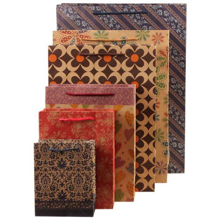 Kraft Paper Bag Nice Pattern Random Design Gift bag Hand bag paperbag ...