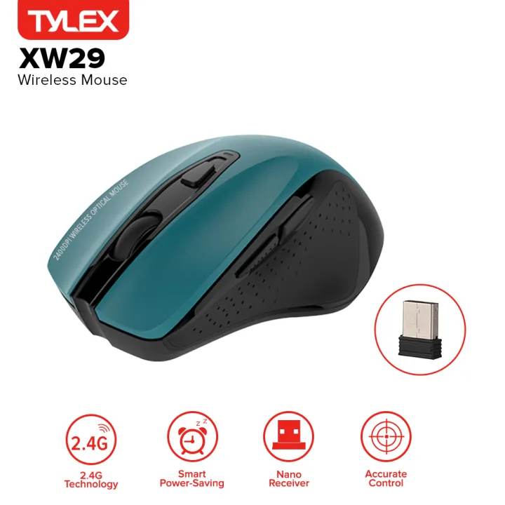 TYLEX XW29 2400DPI Wireless Optical Mouse 2.4G Technology Nano Receiver ...
