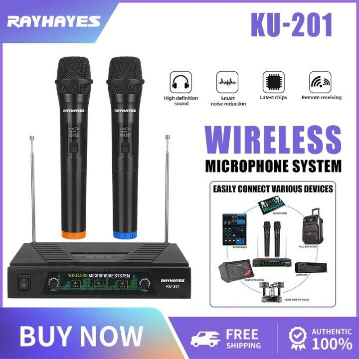 RAYHAYE Professional wireless microphone original dual handheld system ...