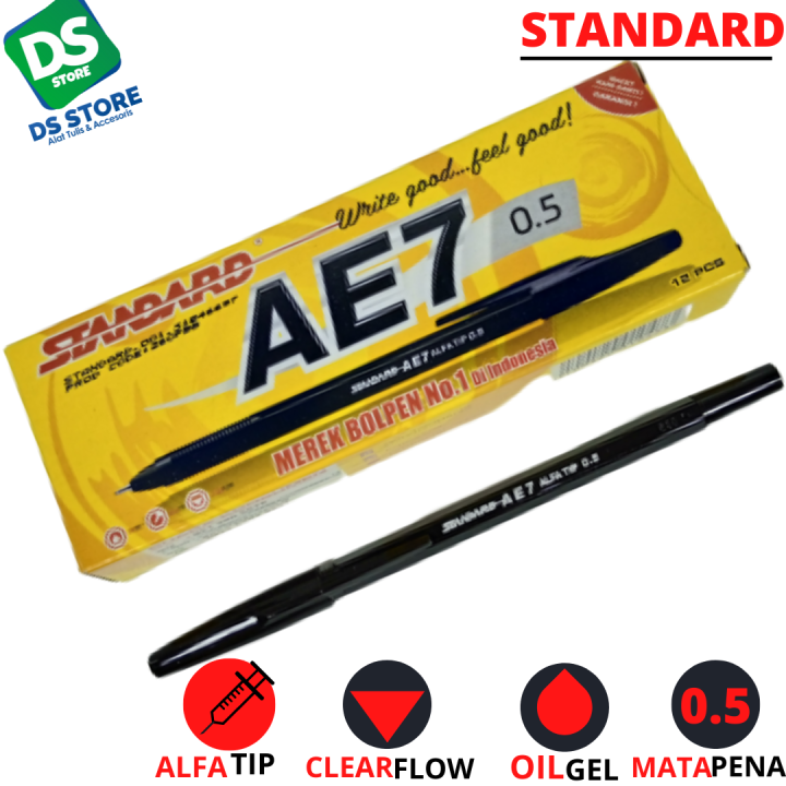 [PCS] Pen/Bolpen/Pulpen Standard AE7 0.5 | Lazada Indonesia