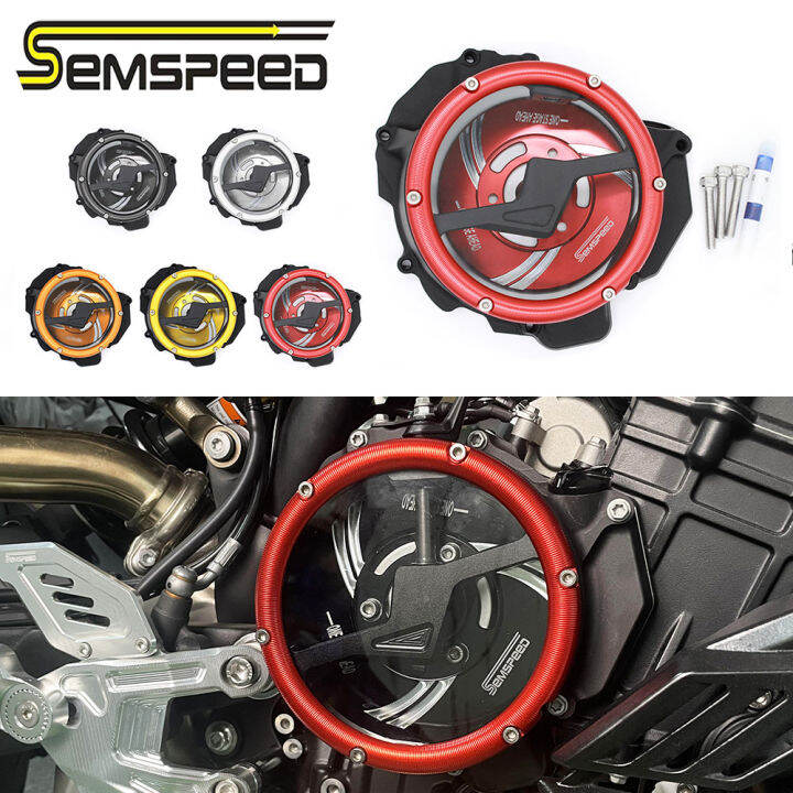 SEMSPEED Motorcycle Side Right Engine Clutch Guard Crankcase Cover ...