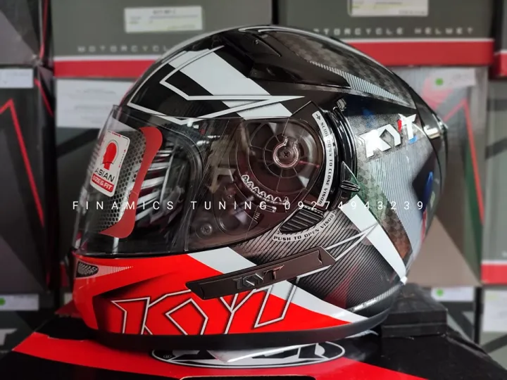 KYT K2 RIDER SPOTLIGHT BLACK RED RACING HELMET LARGE SIZE | Lazada PH
