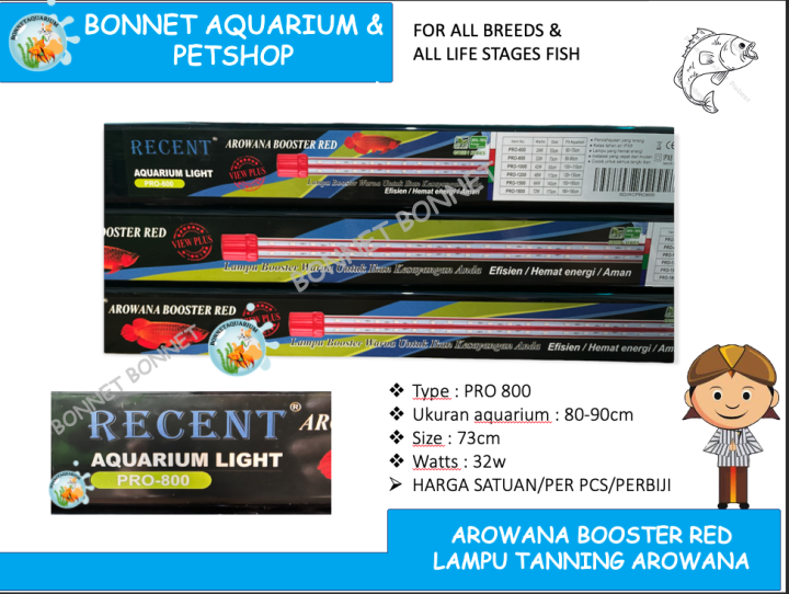 LAMPU TANNING LED RECENT PRO 800 VIEW PLUS AQUARIUM IKAN AROWANA / ARWANA / KOI / KOKI | Lazada ...
