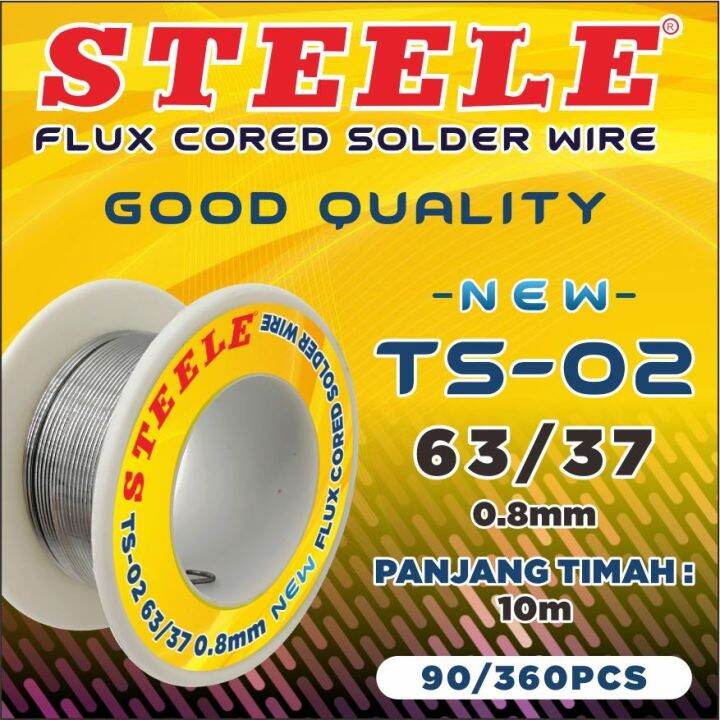 Timah solder 10meter (flux cored solder wire) TS-02 STEELE | Lazada ...