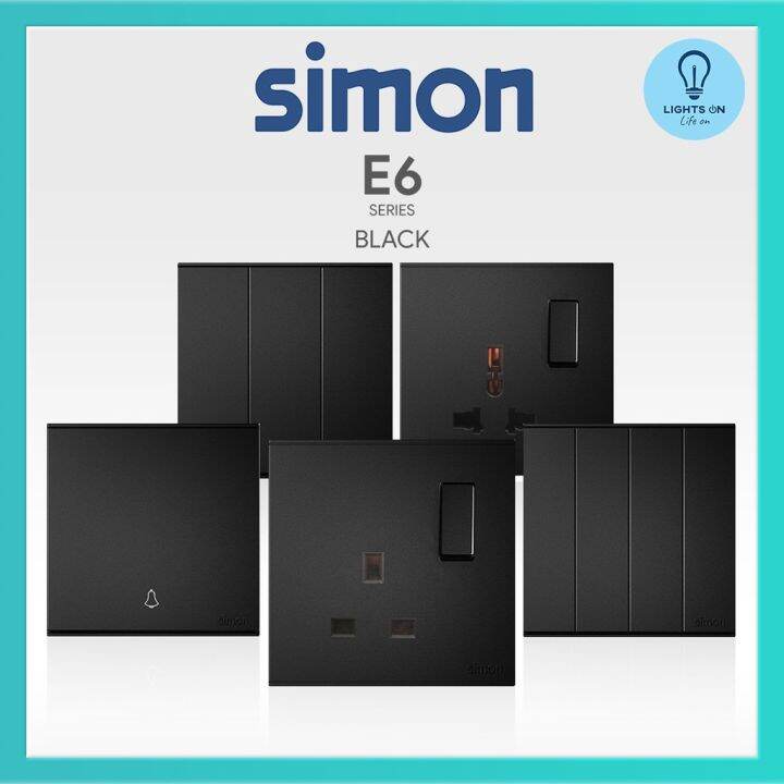 SIMON E6 Series Black Switches & Socket Outlet SIRIM Approved Suis ...