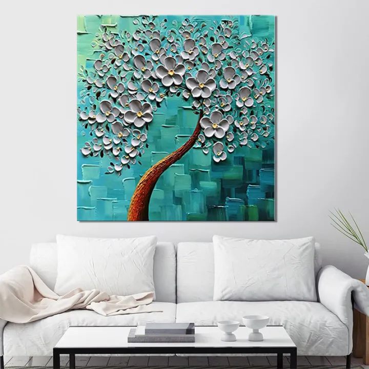 Fengyide (With Frame) 60X60/70x70cm Hand Painted Modern Cartoon Flower ...