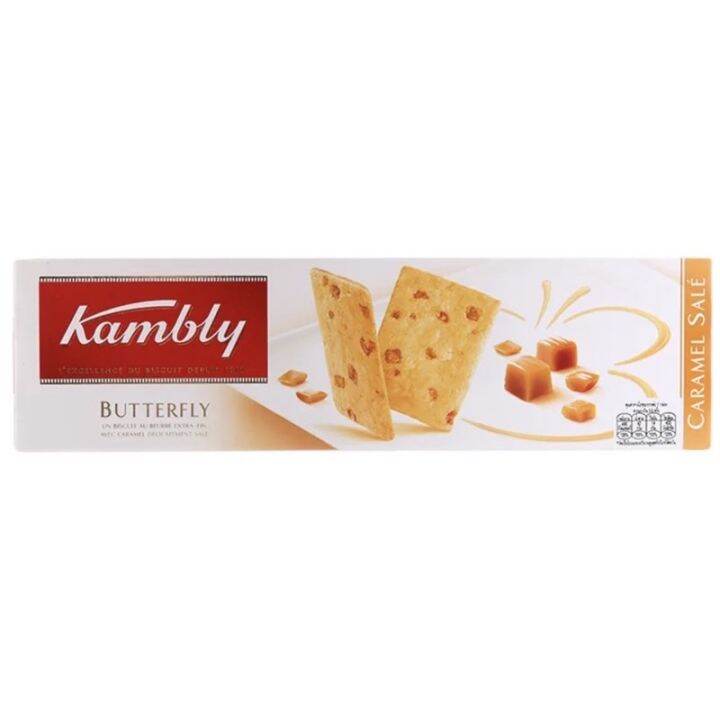 จัดให้คุณ🔵 Kambly salted caramel butterfly crisp biscuit บิสกิตแผ่นบาง ...
