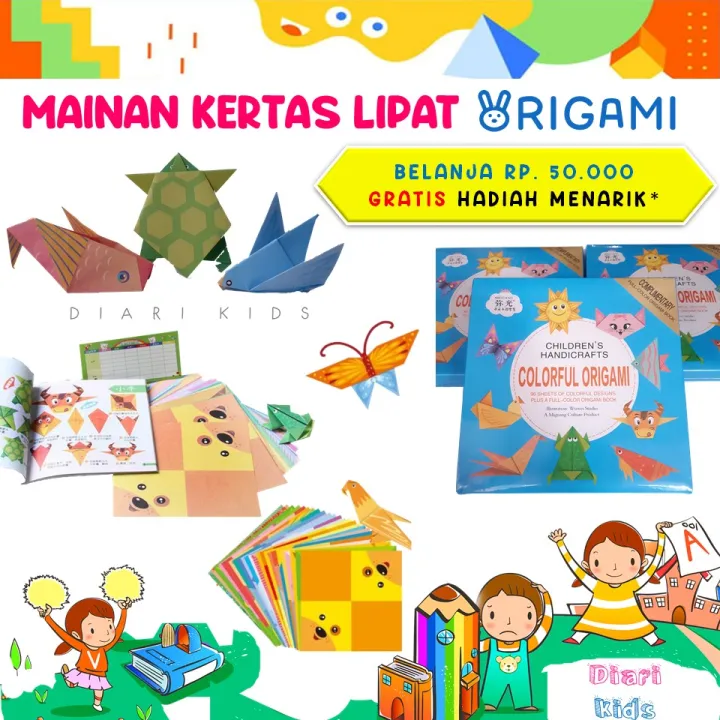 Mainan Kertas Lipat Origami Kerajinan Tangan Kertas Origami Bentuk Lucu ...