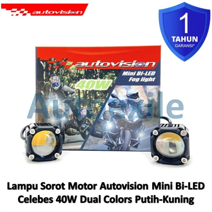 Mini Projie BiLED Autovision Celebes 40W Putih Kuning Lampu Motor LED [BISA COD] | Lazada Indonesia