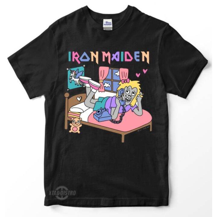 เสื้อยืดพรีเมี่ยมเสื้อยืด ลายการ์ตูน iron maiden CARTOON พรีเมี่ยม ...
