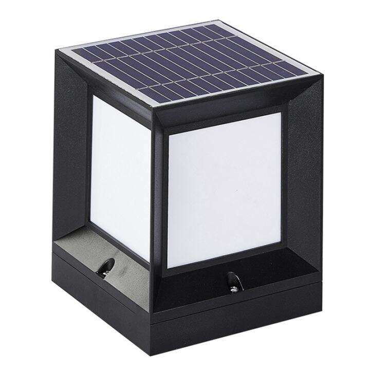 LED Solar Column Headlight Solar Powered Pillar Lamp Outdoor Waterproof ...