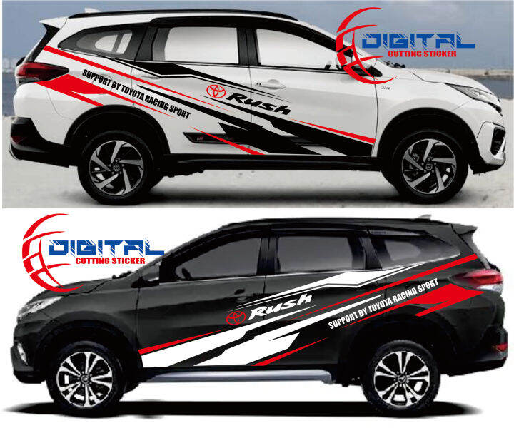 Stiker cutting mobil toyota rush terios sticker list body samping ...