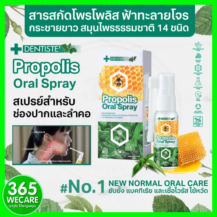 DENTISTE Propolis Oral Spray 20ml. 365wecare | Lazada.co.th