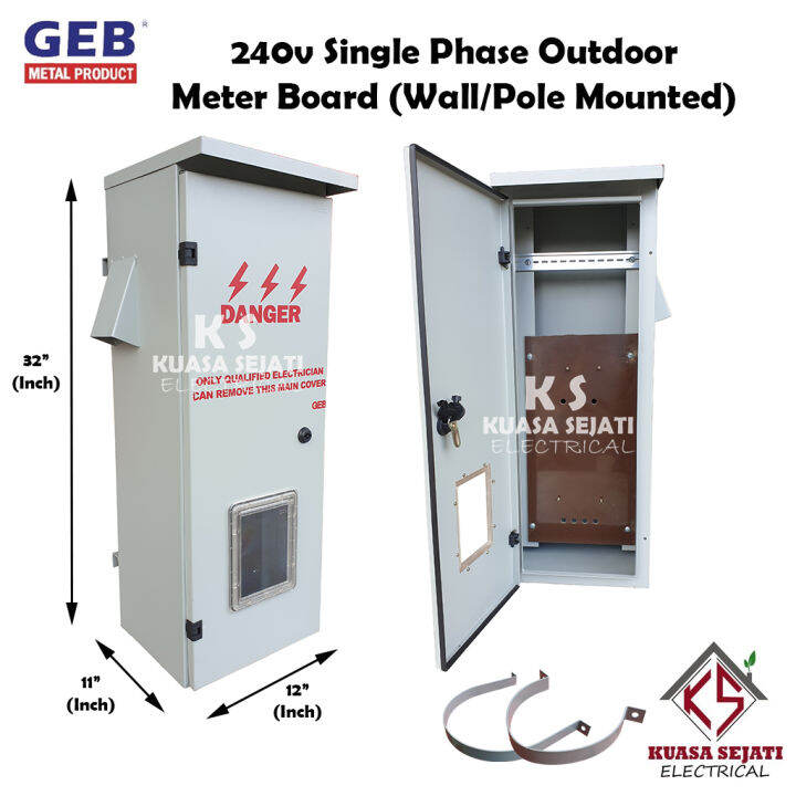 GEB 321211 240v Single Phase Outdoor KWH Meter Board (Wall/Pole Mounted ...