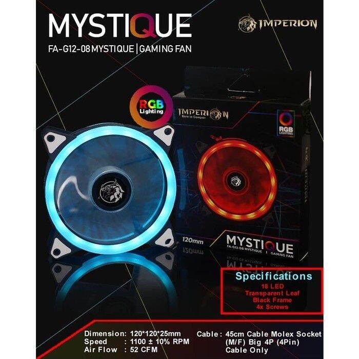 Fan Casing 12cm Imperion MYSTIQUE with LED Auto RGB Gaming Fan Case | Lazada Indonesia