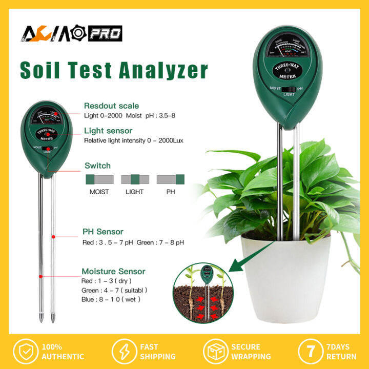 AumoPro 3 In 1 Soil Water Moisture Light Ph Meter Tester Analyzer for ...