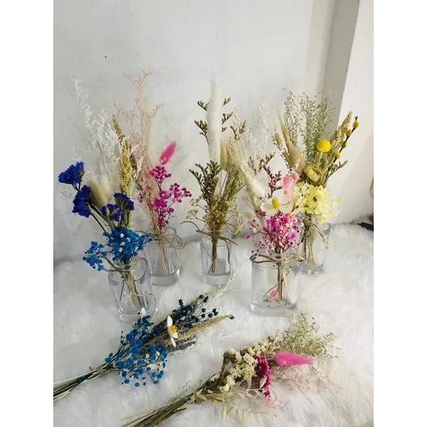 NEW ARRANGEMENT DRIED FLOWERS SET WITH GLASS VASE | Lazada PH