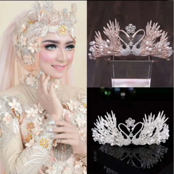 Mahkota pengantin dewa/ mahkota angsa /pengantin hijab dan non hijab ...