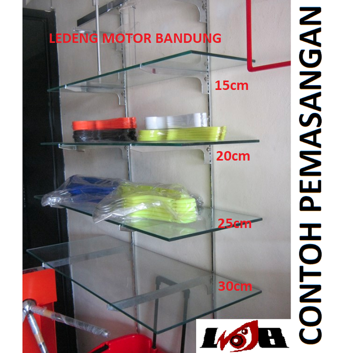 Breket Kaca 25cm Besi Penyangga Dudukan Ambalan Stainless Bracket Rak ...