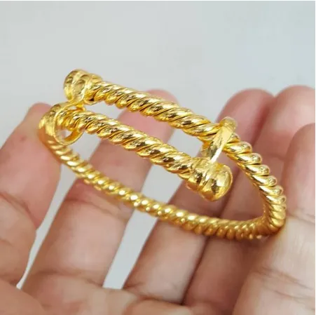 Gelang Pintal Lilit Tambang Lapis Emas Kuning 24k | Lazada Indonesia