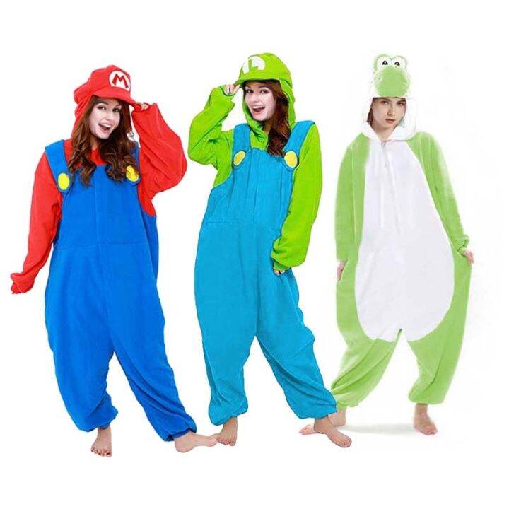 Super mario Yoshi Onesie Frog Cosplay Costume Kigurumi Halloween ...