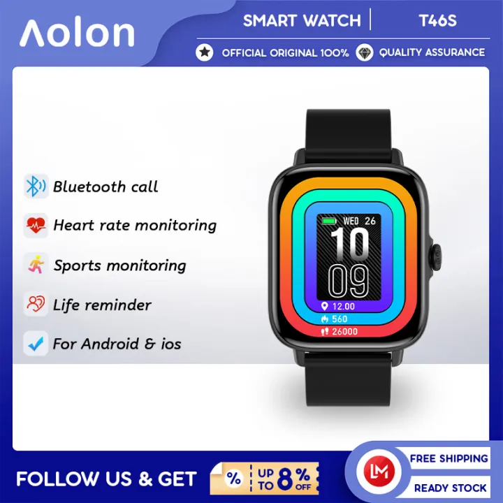 Aolon 2022 new T46S smartwatch Bluetooth call body temperature step ...