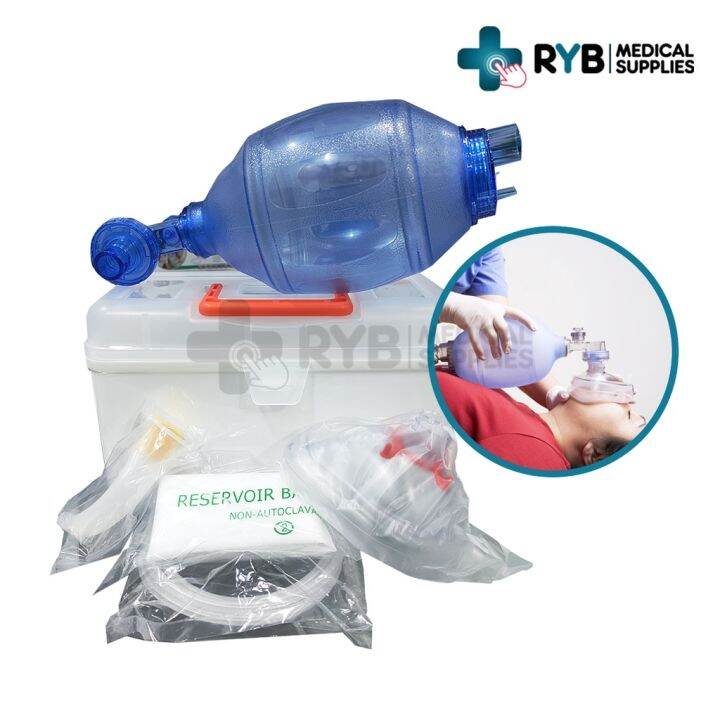 Lileigh Ambu Bag Manual Resuscitator for ADULT PEDIA Oxygen Tube Mask ...