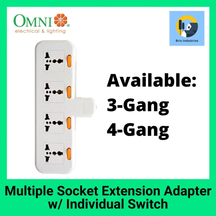 hluumq0 Omni 3 Gang 4 Gang Multiple Socket Extension Universal Adapter ...
