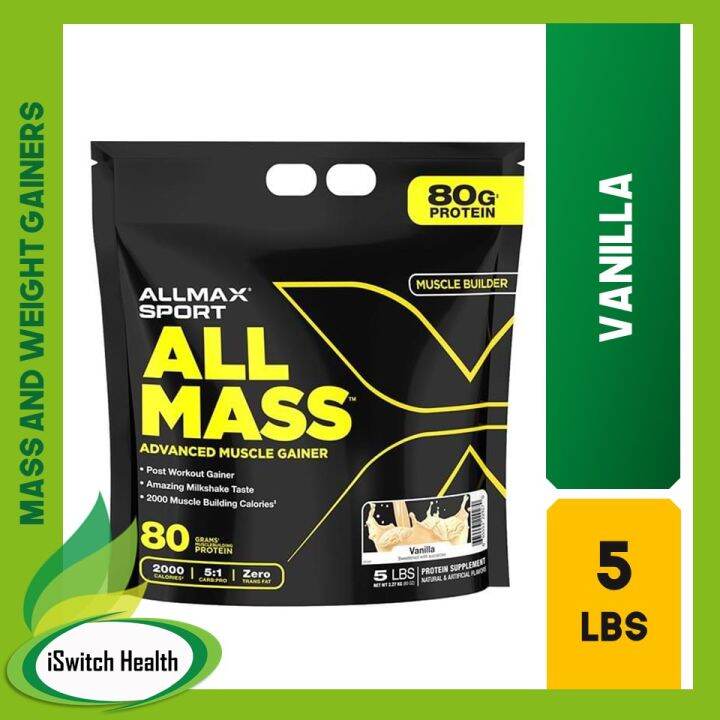 All Max Nutrition All Mass Sport Gainer - 5lbs | Muscle Gainer Powder ...