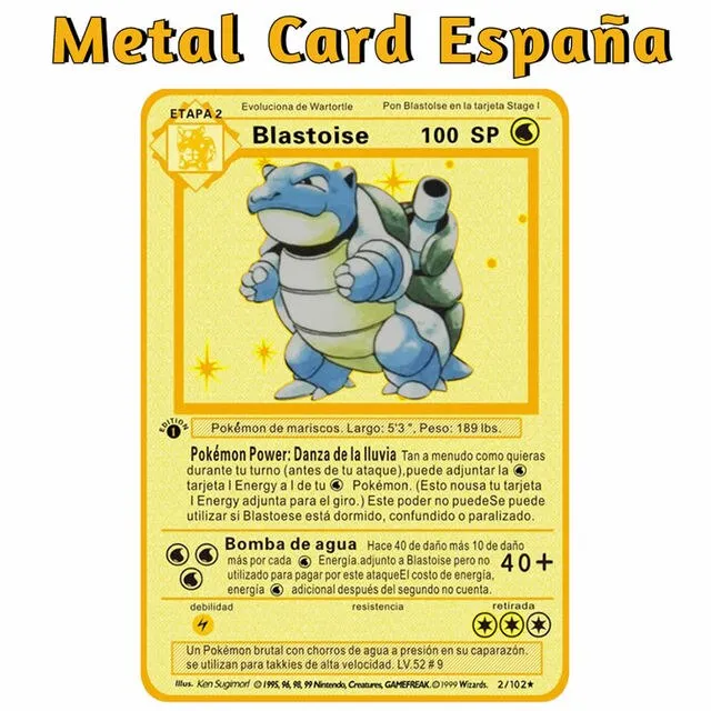 Spanish Gold Pokemon Metal Cards V VMAX Golden Pokmon Letters GX SP ...