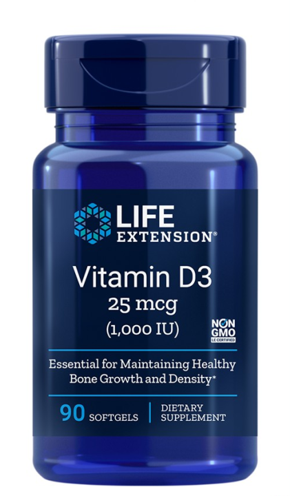 Life Extension Vitamin D3 25 mcg (1000 IU) / 90 Softgels | Lazada.co.th