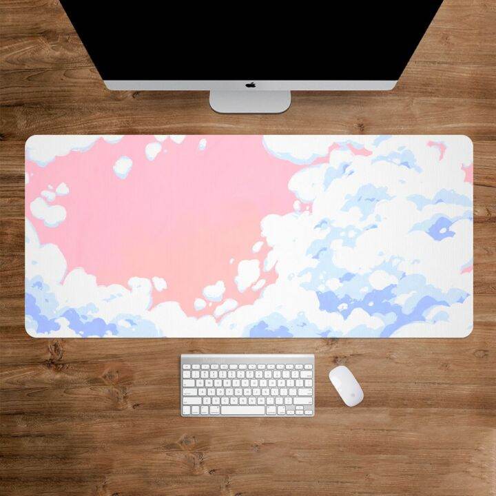 Kawaii Large Mouse Pad Aesthetic Sky Clouds Playmat Mousepad Gamer ...