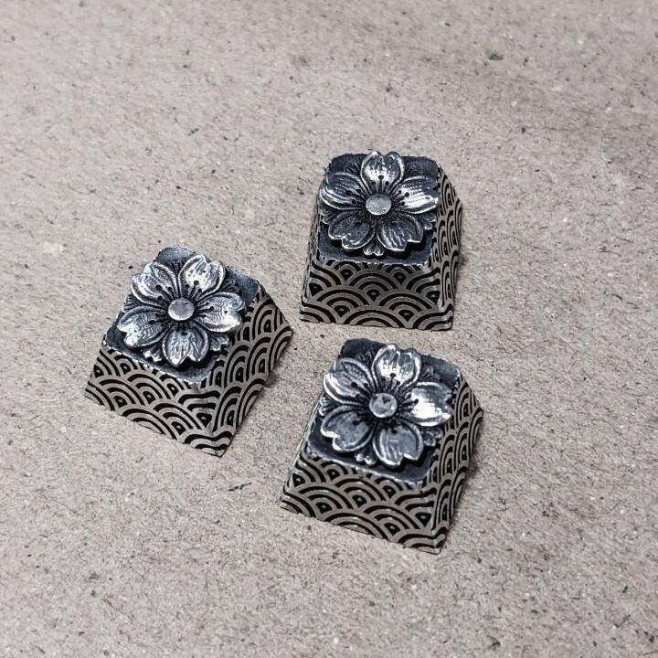 Artisan Keycap sterling silver handcrafted pure 925 silver Sakura design | Lazada PH
