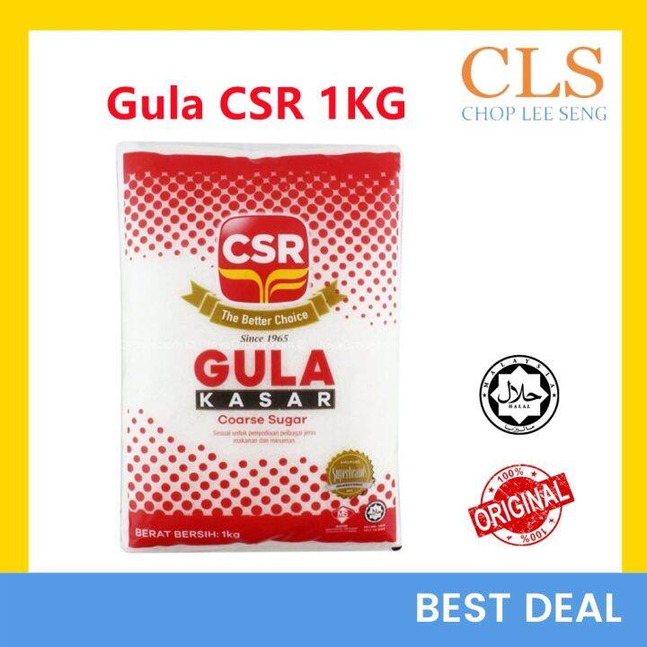 CLS Cap CSR Gula Pasir Putih Kasar Coarse Grain White Sugar 粗白砂糖 1kg ...