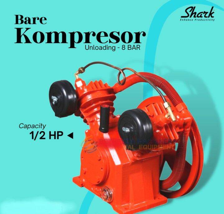 Shark Bare Air Compressor 0.5 1/2 HP Kepala Kompresor Head pump ...