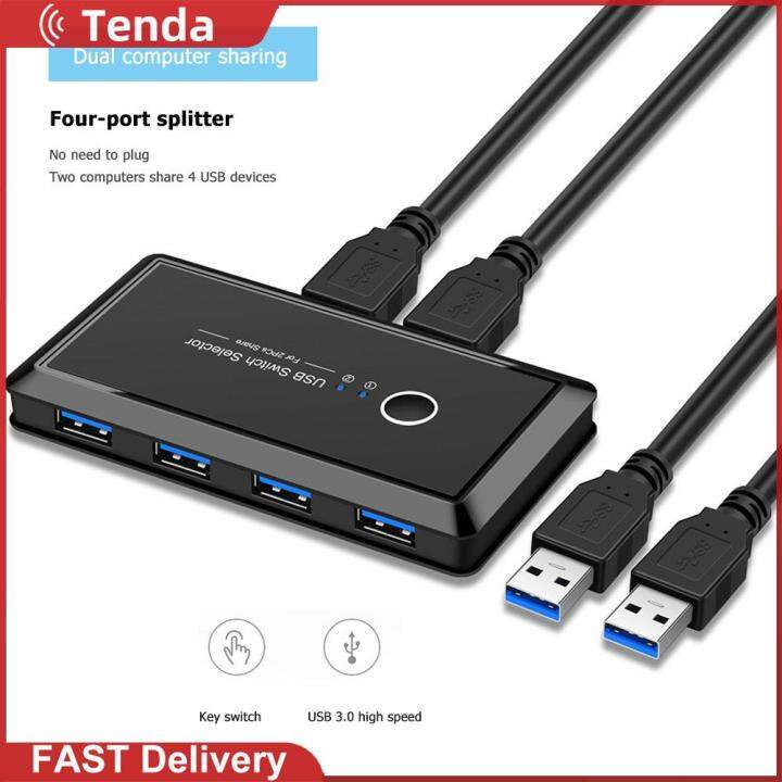 Usb Switch Vga Switcher Splitter Box 2 In 4 Out Usb 3 0 Sharing Switch