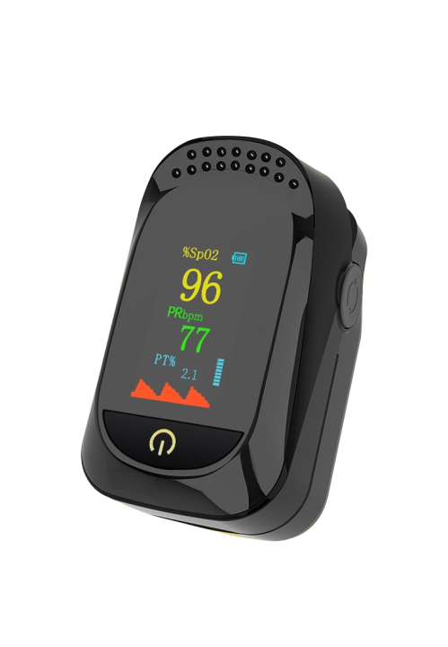 SpO2 Oxygen Meter PR PI Fingertip Pulse Oximeter With Graph - Black ...