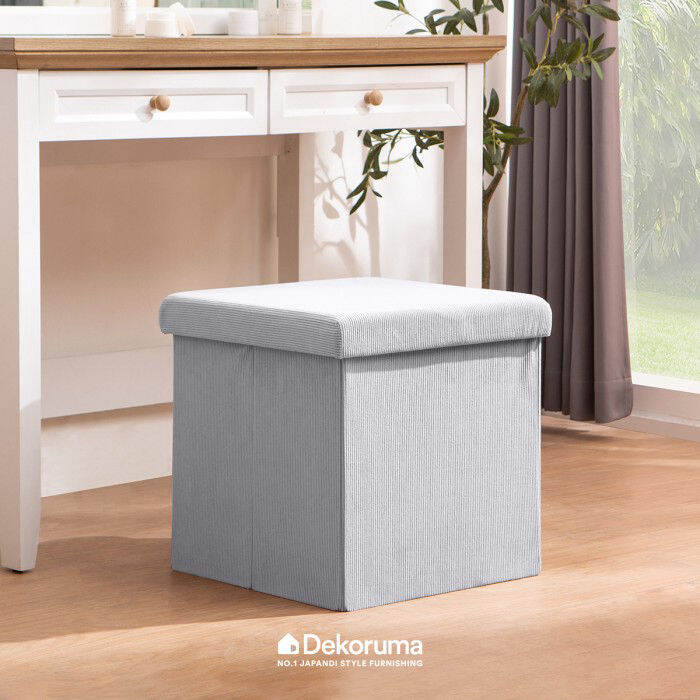 Dekoruma NOJI Kursi Stool dengan Storage Abu | Lazada Indonesia