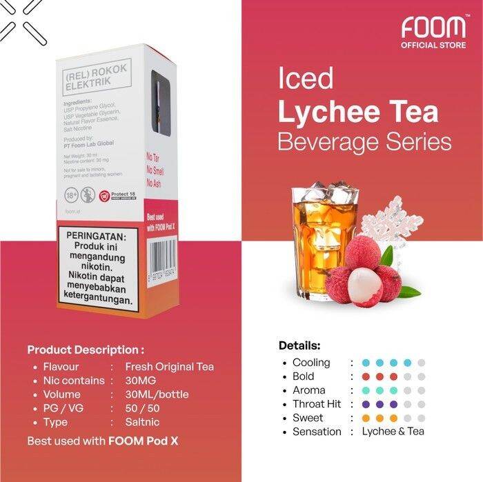 Foom Iced Lychee Tea Salt Nic 30ML by Foom Lab - Liquid Foom | Lazada ...