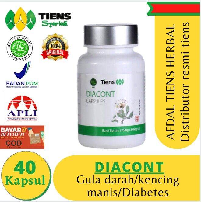 Tiens Diacont - isi full 40 kapsul - Obat Diabetes/Kencing Manis ...