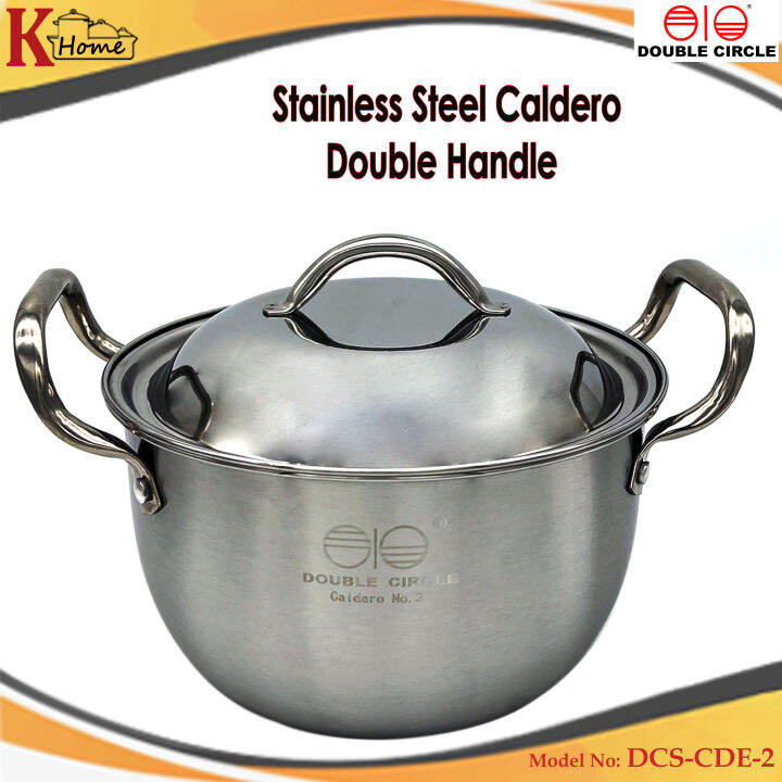 Double Circle Stainless steel Caldero double handle Casserole Cooking ...
