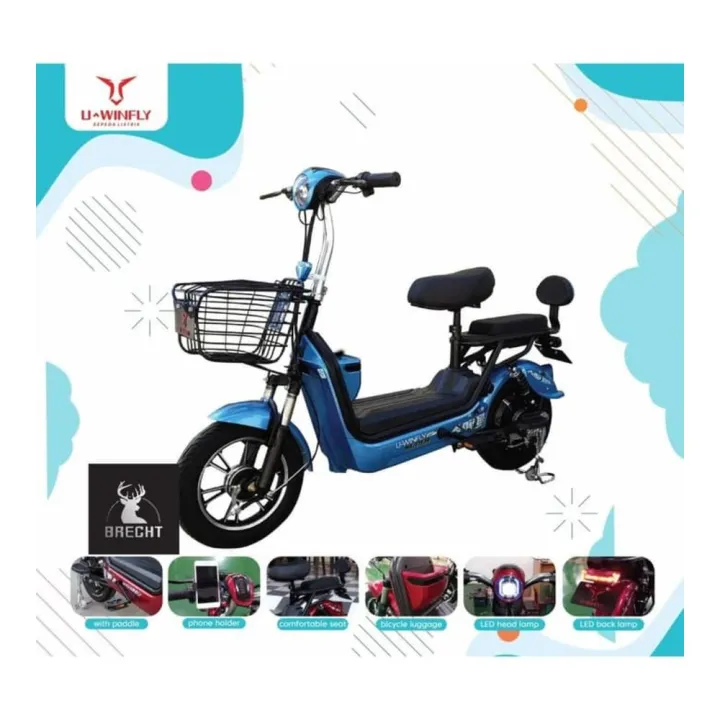 Sepeda Listrik Uwinfly RedFish Sepeda Aki | Lazada Indonesia