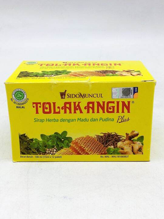TOLAK ANGIN herbal liquid with honey and mint plus ( 15 ml X 12 sachets ...
