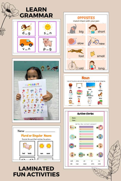 Learning materials for kids Laminated A4 Size Chart GRAMMAR | Lazada PH