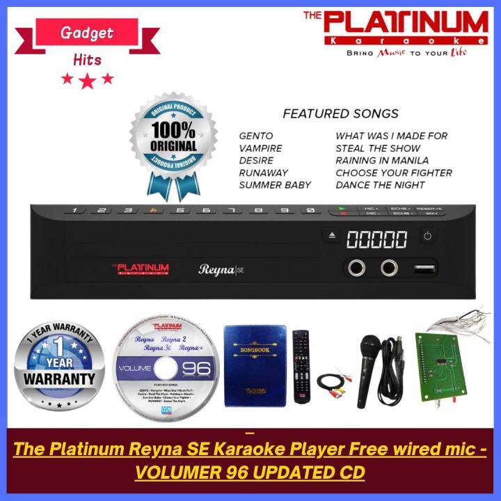The Platinum Reyna SE Professional Karaoke Player with Free Wired Mic - VOLUME 96 UPDATED CD ...