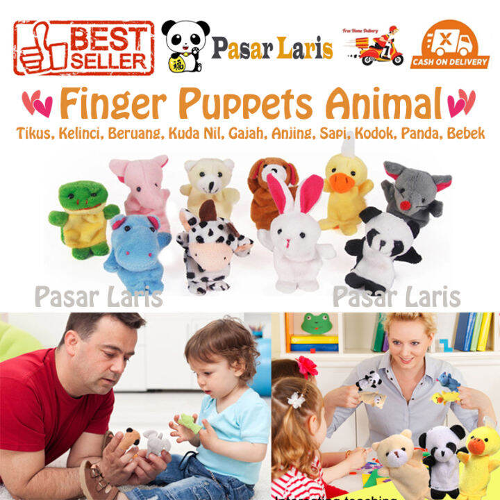 Boneka Jari Binatang Finger Puppets Animal 10in1 Story Telling Mainan ...
