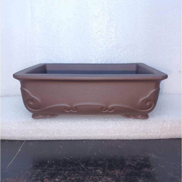 TERACOTA CLAY MAME BONSAI POT 15x10x5cm wave design | Lazada PH