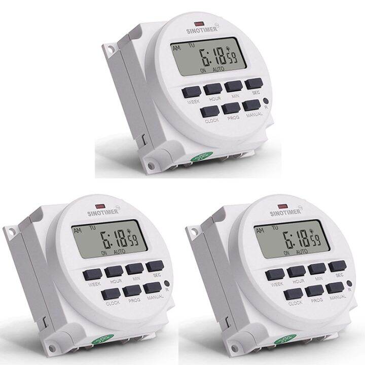 3x Sinotimer Tm618sh 1 1 Second Weekly Programmable Digital Timer Automatically Turn On Off 110v