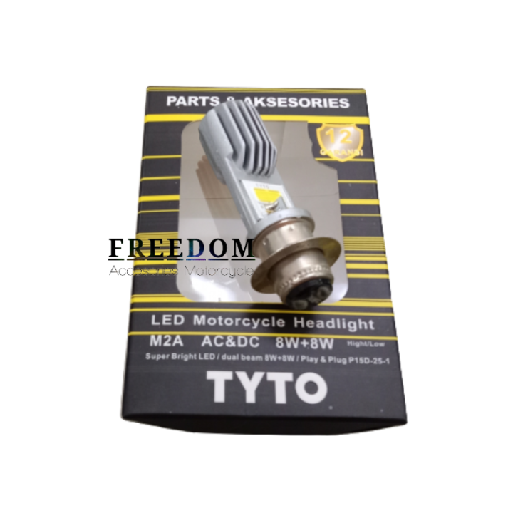 Lampu tyto LED H6 AC DC M2A Headlight 8W+8W Motorcycle Ori super terang | Lazada Indonesia